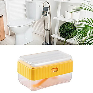 Rosvola Box, Thickened Storage Tray Lathering for Bathroom (Yellow)