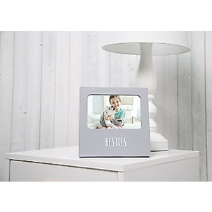 Little Pear Besties Frame, Pet Keepsake Picture Frame, Sibling Keepsake Picture Frame, Baby Girl Or Baby Boy Nursery Décor, 4x6 Photo Insert, Tabletop Picture Frame, Gray