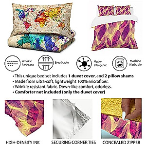 DESIGN ART Designart 'Red Fox Running in White Snow II' Farmhouse Duvet Cover Set Twin Cover + 1 Sham 2 Piece