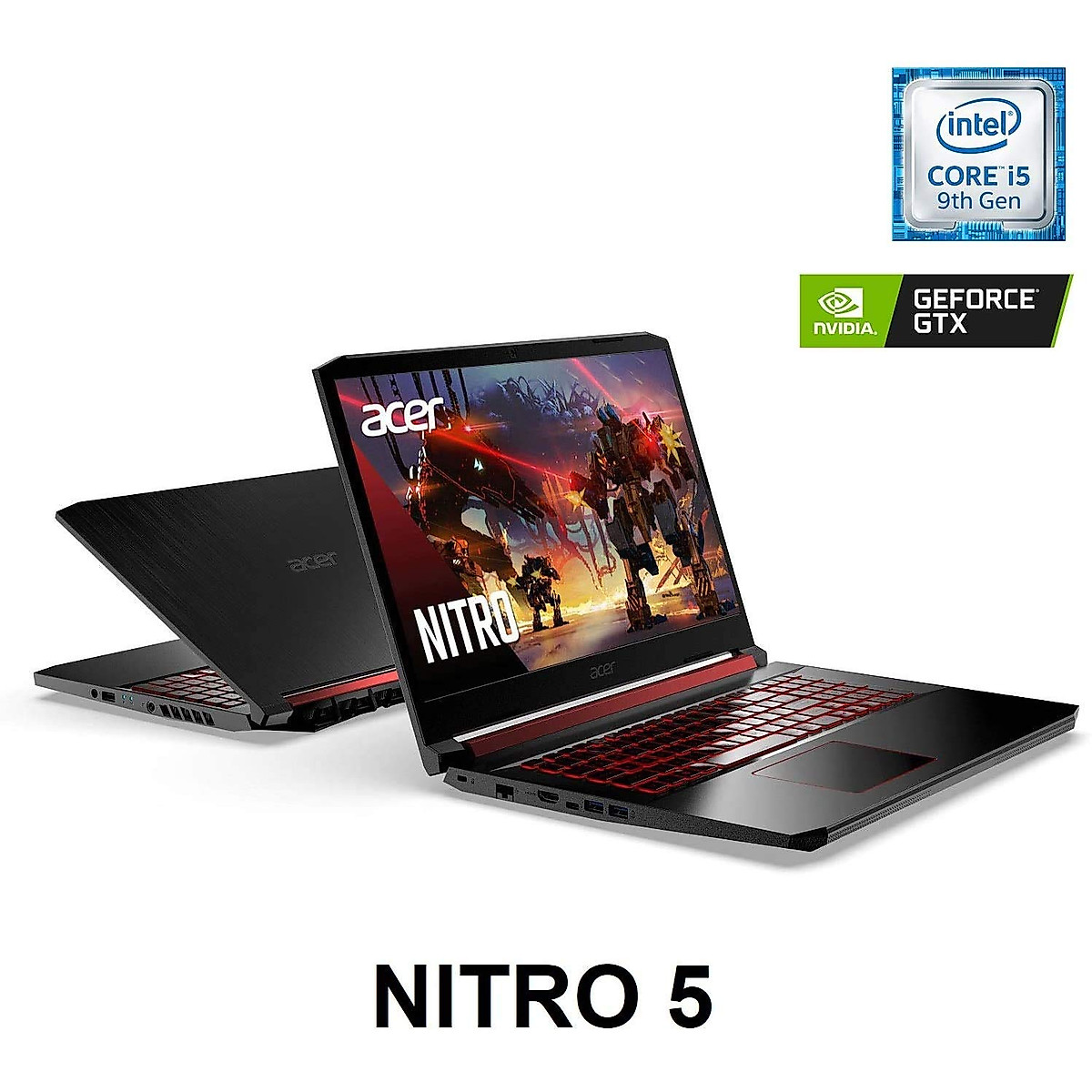 acer Nitro 5 Gaming Laptop, 9th Gen Intel Core i5-9300H, NVIDIA GeForce GTX 1650, 15.6" Full HD IPS Display, WiFi 6, Waves MaxxAudio, Backlit Keyboard (32GB RAM/1TB PCIe SSD/1TB HDD)
