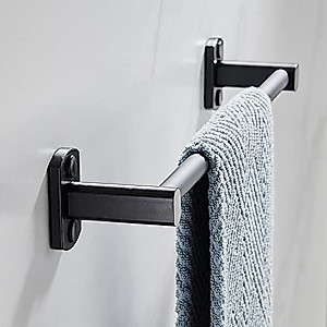 Dancrul Black Towel Bar, Hand Towel Rack for Bathroom Wall Mounted Towel Hanger, Kitchen Bath Towel Holder, Toilet Towel Rod,12 Inch