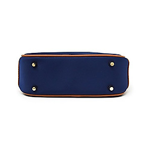 Anti-Theft Waterproof Mini Cross-Body Bag with Adjustable Faux Leather Strap (Navy)