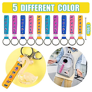 desmilo 90pcs Birthday Decorations Include 10 Bracelets, 10 Keychains, 10 Acrylic Button Pins, 10 Paper Bags, and 50 Stickers, Party Supplies for Birthday Party Favors Set