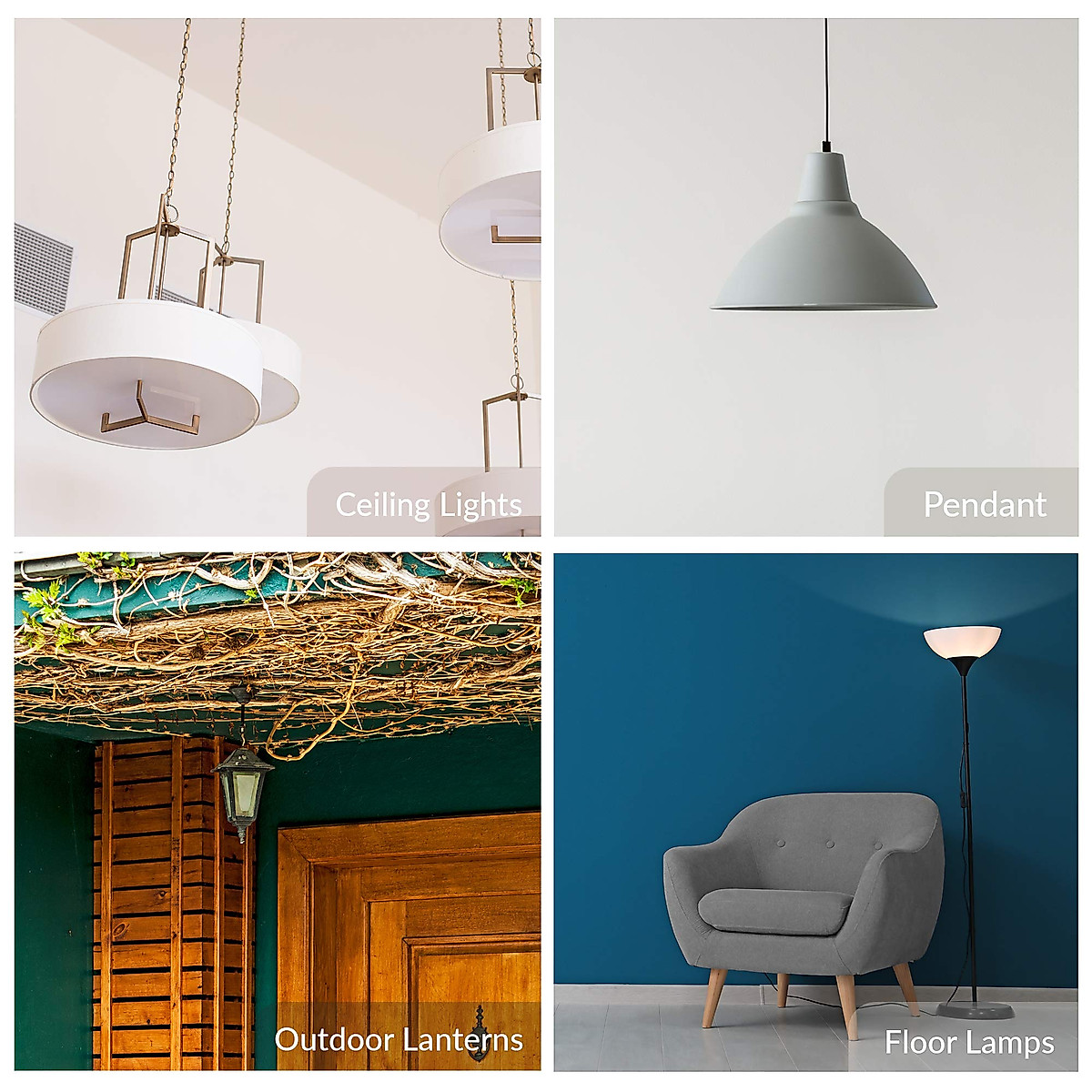 Simba Lighting LED GU24 A19 Light Bulb 9W 60W to 75W Replacement (4 Pack) 120V 2 Prong Twist and Lock Base for Ceiling Lights, Pendants, Outdoor Lanterns, Floor Lamps, Non-Dimmable, 5000K Daylight