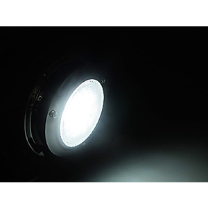 Pactrade Marine Dome Light 12V - 3-Inch Lens, Cool White LED | Stainless Steel Boat Light with Built-In Rocker Switch, Surface Mount | RV, Trailer, Boat Interior Lights, Marine Lights
