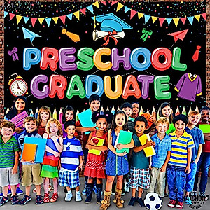 Colorful 72x44 Inch Preschool Graduation Banner for Class of 2023