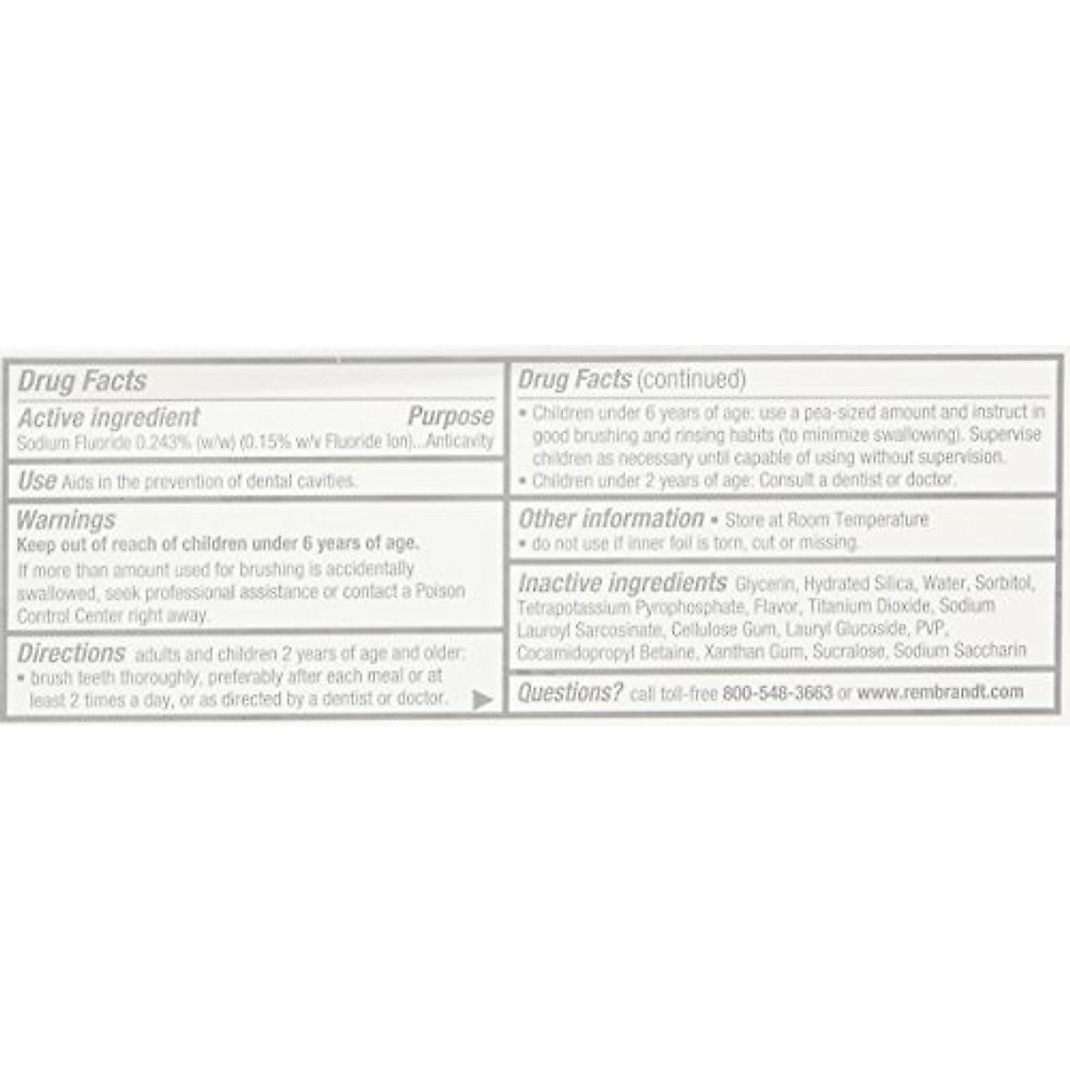 Rembrandt Intense Stain Toothpaste, Mint, 3 Ounce