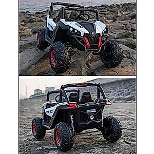 4X4 2022 Upgraded Kids Electric Ride on car RC Remote Power Wheel 24v XL Buggy Style Kids Ride on car RZR 2 Adjustable seats 24VOLT Rubber Tires Holds 160 lb mp3 Bluetooth 9 mph