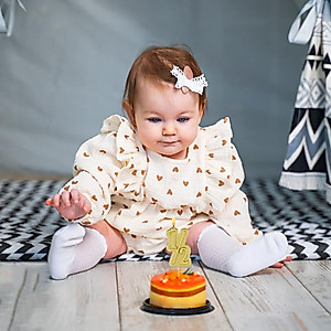 Gold Half Birthday Candle, 1/2 Year Old Cake Topper for Baby's Half Year Old Birthday Anniversary Celebration Party Decorations Baby Cake Topper