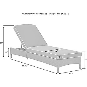 Crosley Furniture Palm Harbor Outdoor Wicker Chaise Lounge with Sand Cushions - Brown