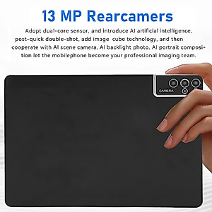 EBTOOLS 2 in 1 Tablet, 10.1 Inch 1920x1200 HD Screen Smart Tablet RAM 4GB ROM 64GB MT6735 Octa Core, 8MP 13MP Cameras for Android 12 Dual Speakers Tablet (US Plug)