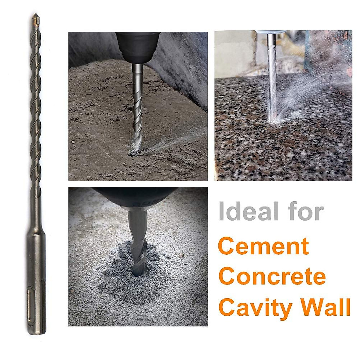 VALYRIANTOOL 10-Pack 5/32 Inch x 6 Inch SDS Plus Rotary Hammer Drill Bits Set, Carbide Tipped for Brick, Masonry, Stone and Concrete (5/32" x 4" x 6")