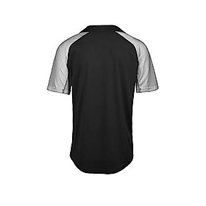 Mizuno Aerolite 2-Button Baseball Jersey, Black-Grey, XX-Large