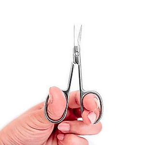 Straight Beauty Grooming Manicure Cuticle Scissors for Facial Hair, Nail, Moustache, Eyebrow, Eyelash, Nose, Ear, and Dry Skin, Men and Women, Stainless Steel