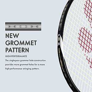 YONEX Muscle Power 29 Carbon Graphite Strung Badminton Racket with Full Racket Cover (Black/White) | for Intermediate Players | 85 Grams | Maximum String Tension - 30lbs