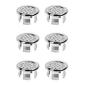 6pcs Round Basin Overflow Trim Sink Hole Cap Drain Cap Cover Insert in Hole Simple Installation for Bathtub Kitchen Sink Sink Hole Replacement Drain Cap Bathtub Hole Kitchen Sink Accessory Plastic