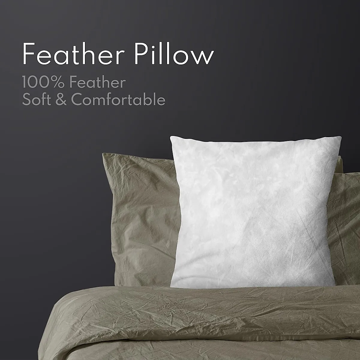 Premium 23x23 Inch Decorative Throw Pillow Inserts - (Pack of 2 White) | Goose Feathers & Duck Down Fill | 100% Cotton Cover | Plush and Breathable | 233 Threads Count