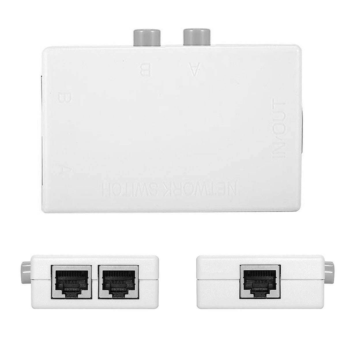 JSER UTP STP 2 in 1 Out 2 Ports RJ45 LAN CAT6 CAT5E Network Switch Selector Internal External Networking Switcher Splitter Box