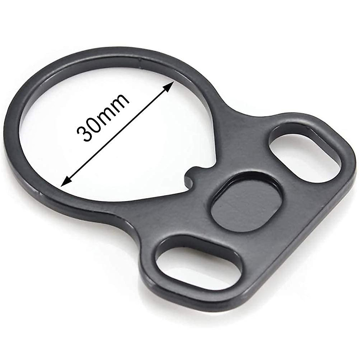 Hlaill Adapters Sling Attachment Point, Sling Mount Connection Accessories, Two Point Standard Model Steel Straps Buckle Hand Outdoor Sports Tool Black (Sling Mount-Black) (2pcs)