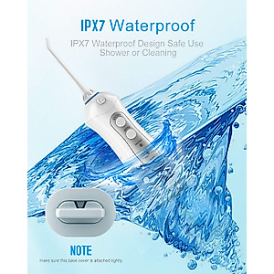 Cordless Water Flosser Teeth Cleaner, Nicefeel 300ML 2 Tip Cases Portable and USB Rechargeable Oral Irrigator for Travel, IPX7 Waterproof, 3-Mode Water Flossing with 4 Jet Tips for Home Blue