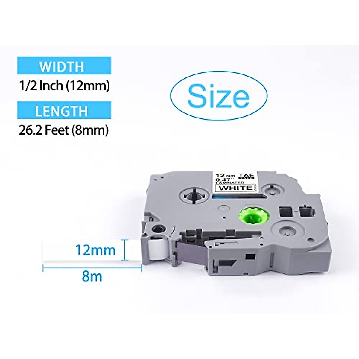 4PK Tz Tape 12mm 0.47 Laminated Clear TZe-131 TZe131 Compatible for Brother Label Maker Tape 12mm 0.47 Clear TZ-131 1/2 inch x 26.2 ft Black on Clear Laminated Tape for Ptouch PT-D210 PT-D200 H100