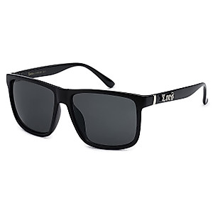 LOCS Hardcore Shades 2 Pack CLASSIC LOCS Black Sunglasses | Mens Gangster Rectangular Cholo Lowrider Shades, 91055 + 91070