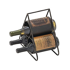 Deco 79 Metal Pyramid Wine Rack, 11" x 6" x 10", Black