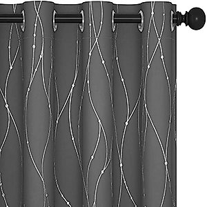 Deconovo Blackout Curtains for Bedroom 84 Inches Long, Black Out Curtains for Bedroom Windows, Thermal Insulated Curtain Drapes Grey (52W x 84L Inch, Grey, 2 Panels)