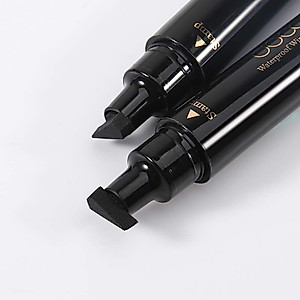 docolor Eyeliner Stamp Double-sided Liquid Winged Eye Liner Pen Waterproof Smudgeproof Long Lasting Wing Original Eyeliner Pen(1PC,Black)