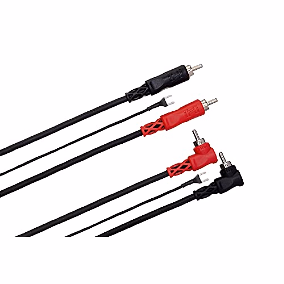 Hosa CRA-202DJ Dual RCA to Dual Right Angle RCA with Ground Wire Stereo Interconnect Cable, 2 Meters, Speaker