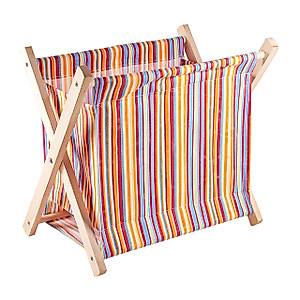 PH PandaHall Fold-Up Wooden Yarn Mini Arts Caddy Organization Storage Tangle Free Yarn Caddy Bag Organizer Folding Basket for Knitting, Yarn, Crotchet 10.9x9.8x7.5 Inch