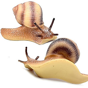 2 Pcs Snail Figurines Snail Model Miniature Snail for Fairy Garden Micro Landscape Decor
