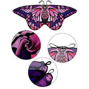 Gejoy 6 Pieces Butterfly Cloak Costume with Mask Antenna Headband for Kids Halloween Party (Colorful Style)