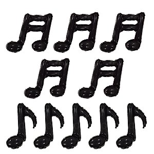 10PCS Music Note Balloons Black Foil Aluminum Balloon Birthday Party Music Themed Party Supplies Baby Shower Outdoor Party Wedding Decorations