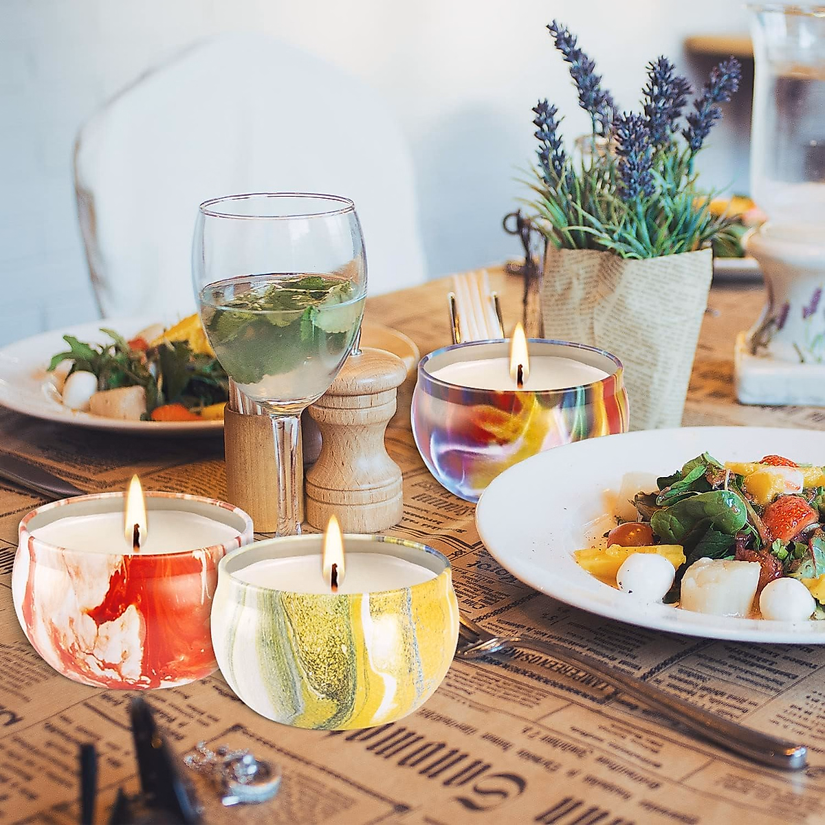 Scented Candles Gift Set of 16 for Women,Travel Tin Jar Candles, 2.5 oz Soy Wax Aromatherapy Candles for Yoga Spa Read Bath & More