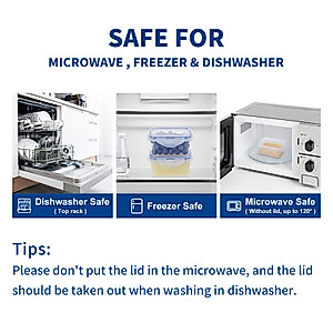 KIGI [4 PACK] 6.1OZ Small Plastic Food Storage Container Set Portion Control Mini Bento Box Leaf-proof To-go Container with Lids