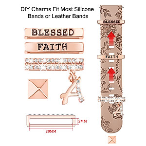 W-RARA Glamorous Decorative Ring Loops Watch Band, Compatible with Samsung Galaxy Watch 5 & 4, Stainless Steel, 20mm Lug Width, 42mm-46mm Case Size