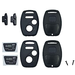 Key Fob Shell Case Fit for Keyless Entry Remote Car Key Housing Replacement with Free Screwdriver (Casing Only Without Blade) (2pcs)