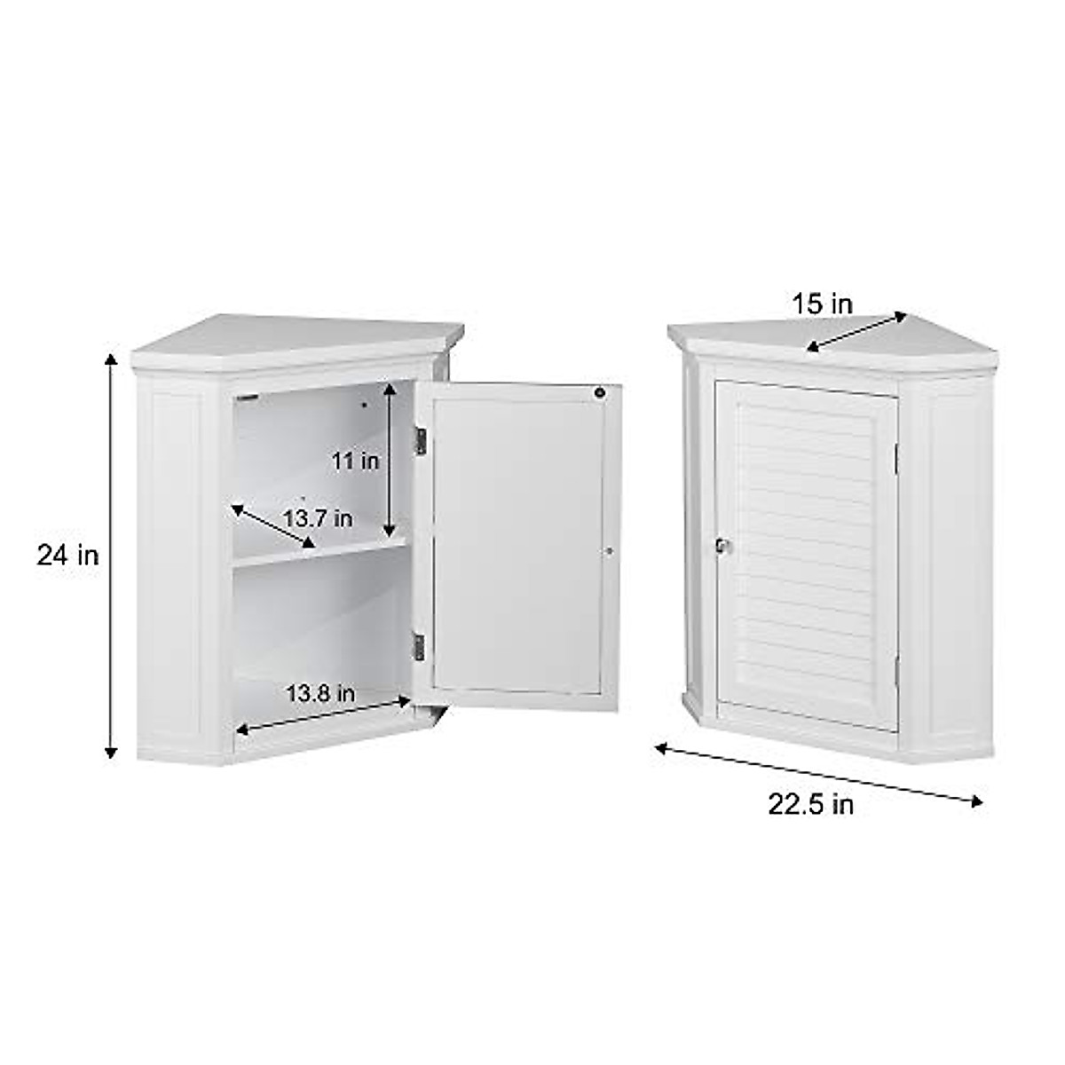 Teamson Home Glancy Detachable Bathroom Cabinet, White