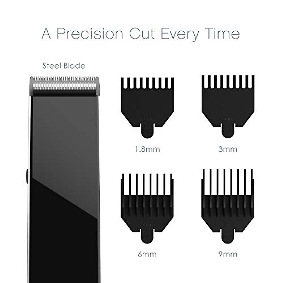 Pure Enrichment TRYM Lithium Rechargeable Beard Trimmer - 11-Piece Grooming Kit with Cordless Use, Charging Dock, 4 Trim Attachments, Cleaning Brush, Clipper Oil, and Drawstring Travel Bag (Black)