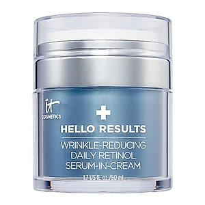 IT Cosmetics Hello Results Wrinkle-Reducing Daily Retinol Serum-in-Cream - Firming & Anti-Aging Retinol Face Cream with Niacinamide, Vitamin B5 & Vitamin E - 1.7 fl oz