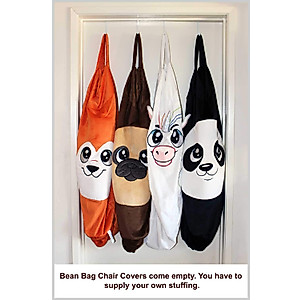 Roomganize Extra Large Animal Bean Bag Chair Cover and Soft Toy and Linen Storage Organizer for Room Decor (Fox)