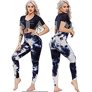 SEASUM Women's High Waist Yoga Pants Tummy Control Slimming Booty Leggings Workout Running Butt Lift Tights S