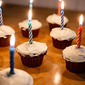 Chef Craft Classic Large Spiral Birthday Candle, 3 inches in Length 12 Piece Set