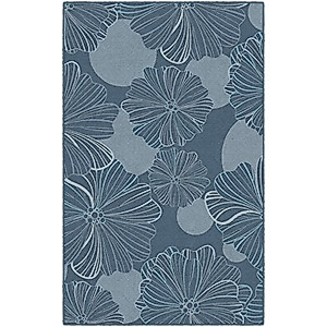 Brumlow Mills Oversized Flowers Floral Pattern Area Rug for Living Room, Bedroom Carpet, Dining, Kitchen or Entryway Rug, 2'6" x 3'10", Gray Blue