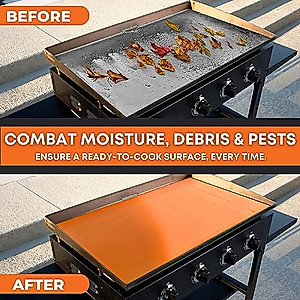 Griddle Buddy Grill Mat For Blackstone & Griddles - Heavy Duty Food Grade Silicone Grill Cover - Protect Your Griddle from Rodents, Insects, Debris and Rust - Resizable and Customizable for 17" to 36"