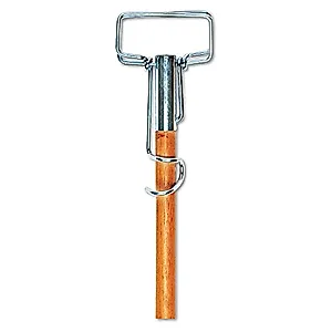 Boardwalk Spring Grip Metal Head Mop Handle for Most Mop Heads, Wood, 60", Natural