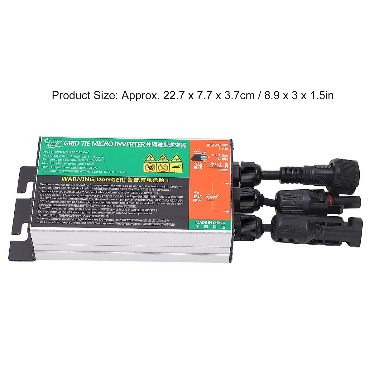 Aluminum Alloy Solar Micro Inverter GMI PV IP55 Protection Grid Tie Microinverter for Small Solar System 24V40V (GMI260W-AC110V)