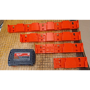 Made by Mitchell 2Pack M18 5 Slot Battery Rack Compatible with Milwaukee Wall Mount Holder Latching Storage Rack M18 Packs, 10 Slots Total. USA PN M18x5-WR-2PK