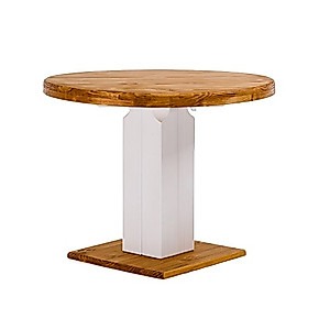 B.R.A.S.I.L.-Möbel TableChamp Dining Table Rio 70.9 x 35.4 Honey White Solid Wood Pine Oiled Farmhouse Extension Extendable Optional